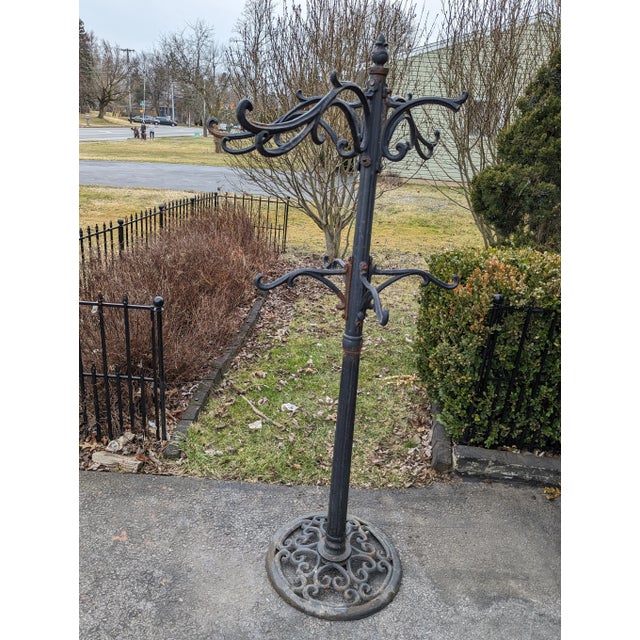 Mid 20th Century Cast Iron Hall Tree | Chairish