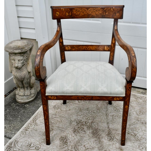 Antique Dutch Marquetry Regency Style Chair | Chairish