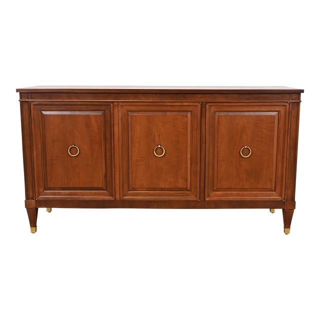Baker Furniture Mid-Century French Regency Cherry Wood Sideboard or Bar ...