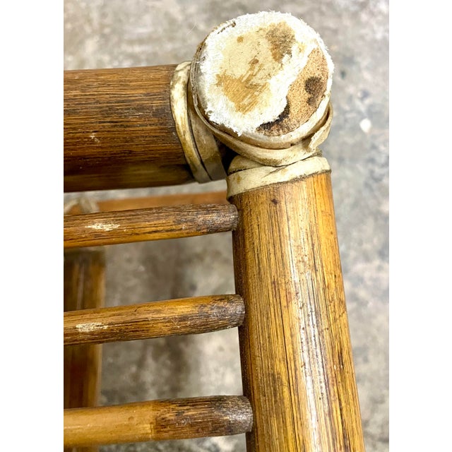 Vintage McGuire of San Francisco Rattan Bamboo Ottoman | Chairish