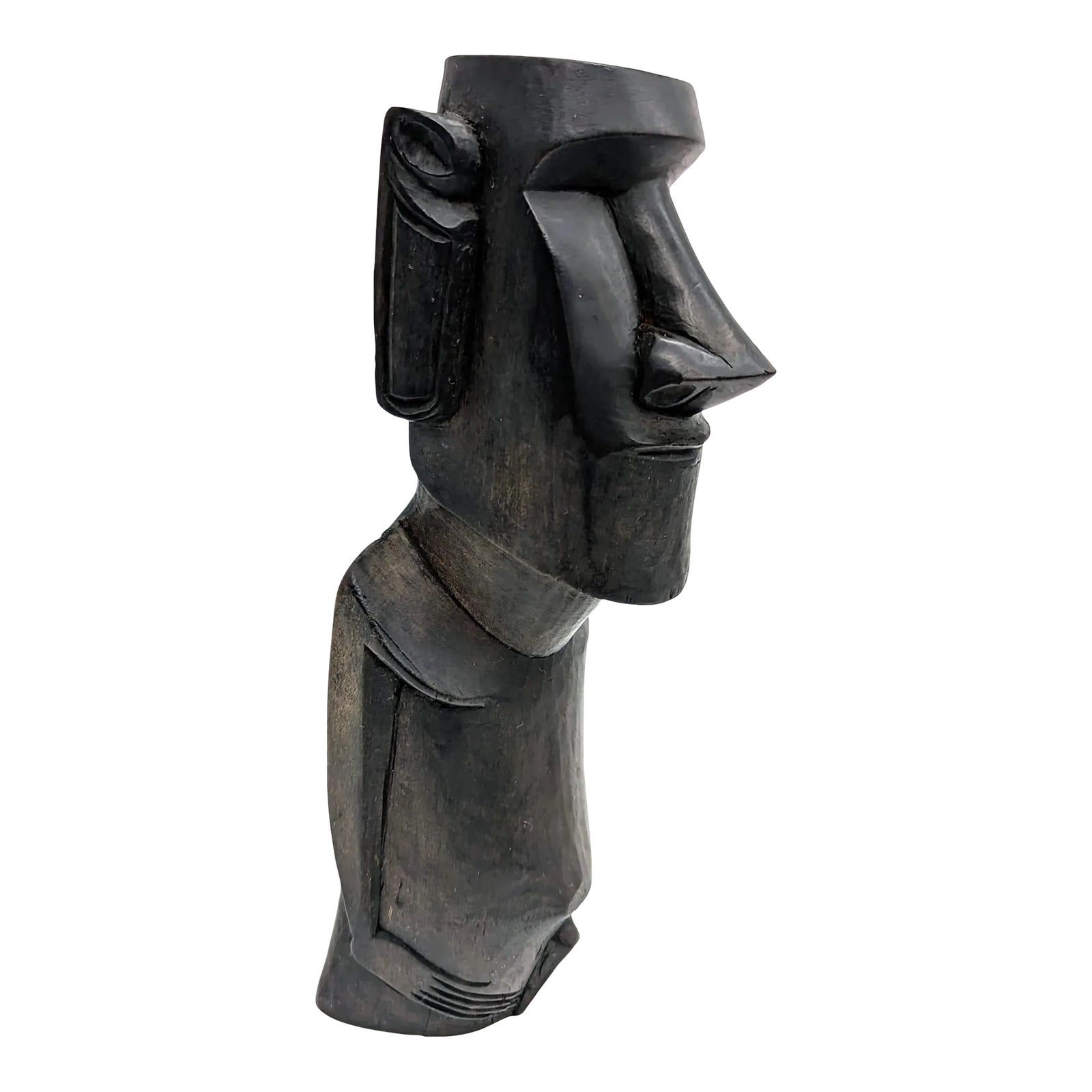 Mid 20th Century Easter Island Ebony Wood Carved Mo'ai Kavakava Rapa ...