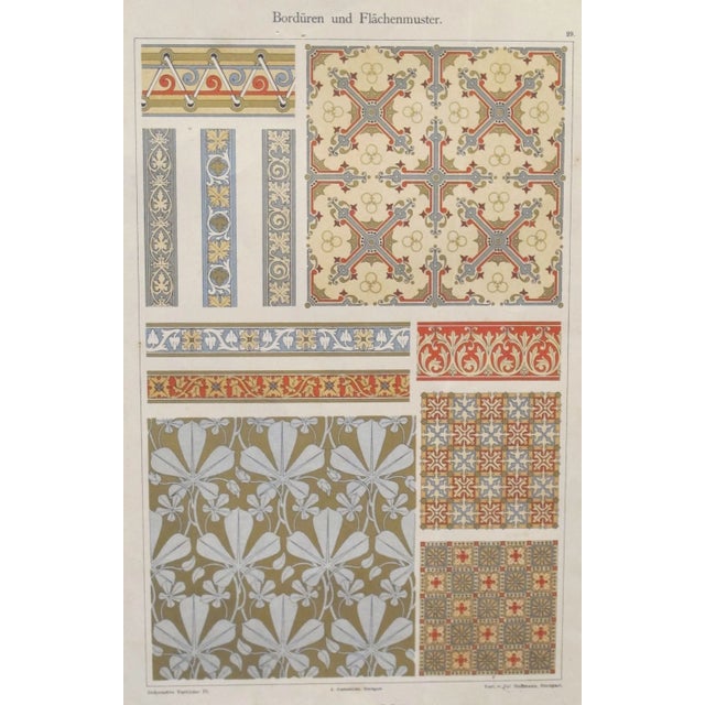 Colorful Decorator Sheet - Border Designs C. 1900 | Chairish
