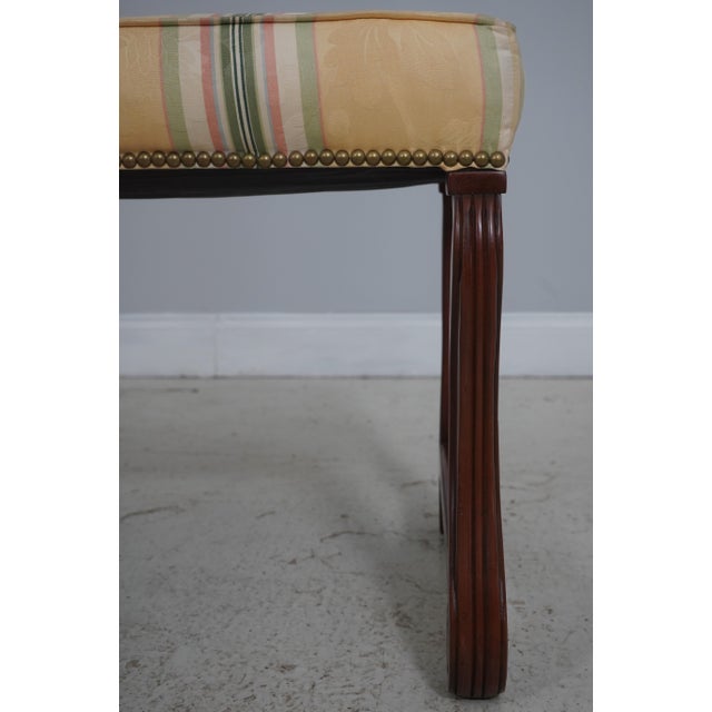 English Regency Six-Leg Mahogany Upholstered Window Bench | Chairish