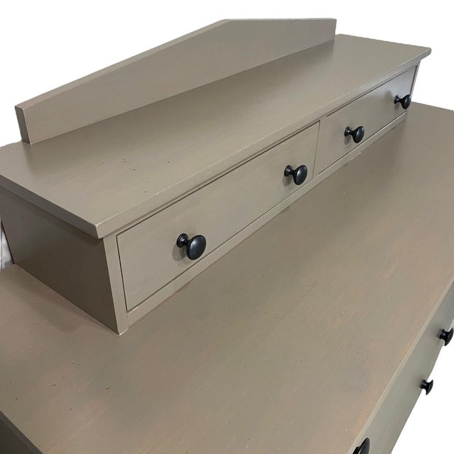 Vintage Lane Dresser Chest of 6 Drawers Painted Greige Gray & Black ...