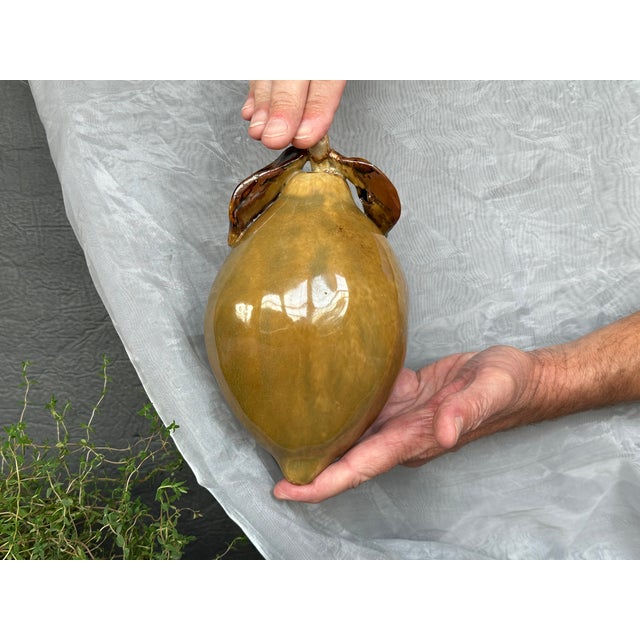 Art Pottery Lemon Fruit Sculpture Figurine | Chairish