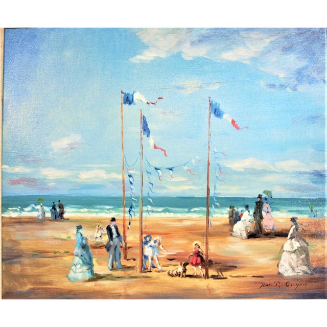 Original Contemporary French Oil Painting of Victorian Beach Scene ...