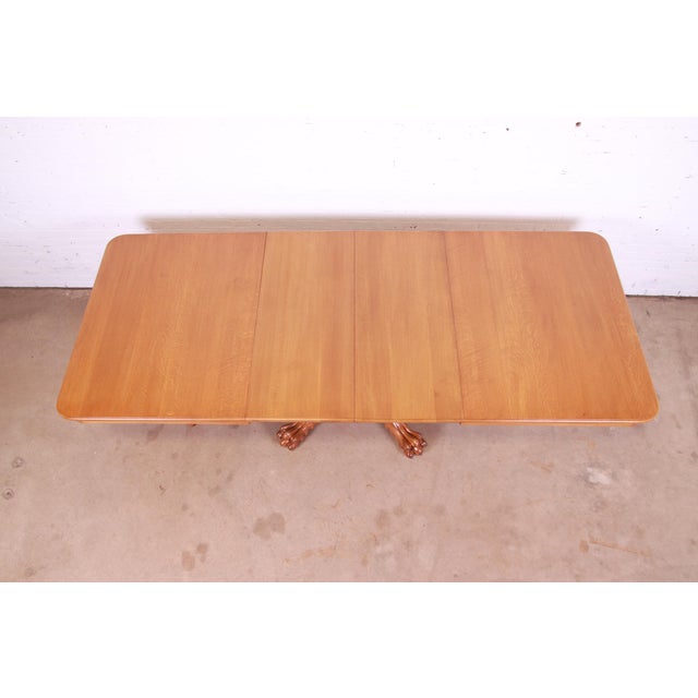 R. J. Horner Antique Victorian Oak Pedestal Dining Table With Carved ...