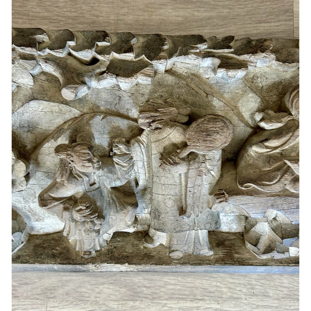 Antique Chinese Heavily Carved Door Lintel Panel Display | Chairish