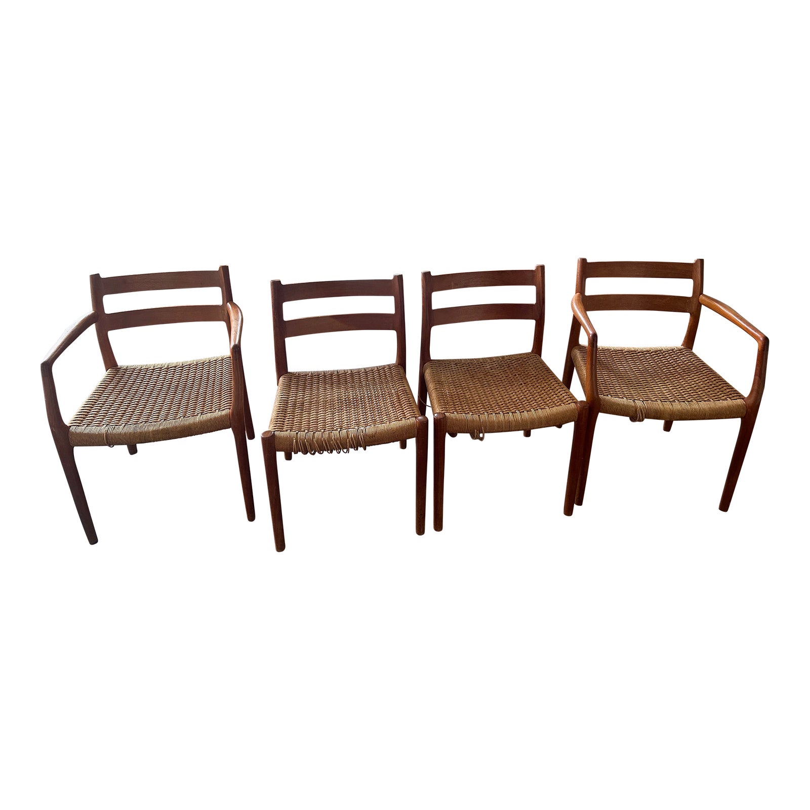 1970s Four (4) j.l. Moller Model Stamped Chairs and Dining Table That ...