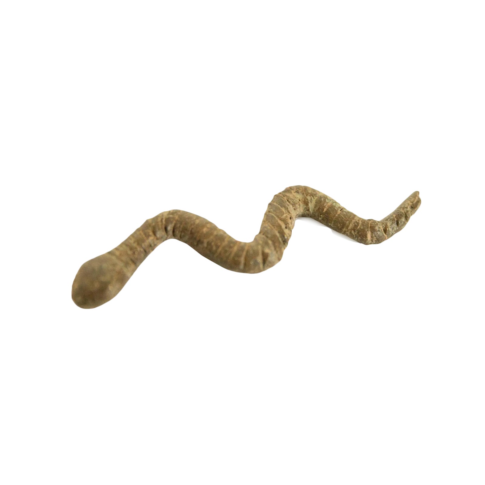 Vintage African Bronze Striped Snake | Chairish