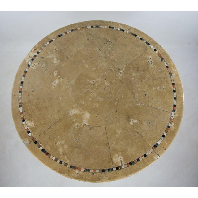 1990s Neoclassical Stone and Tile Composite Pedestal Center Table ...