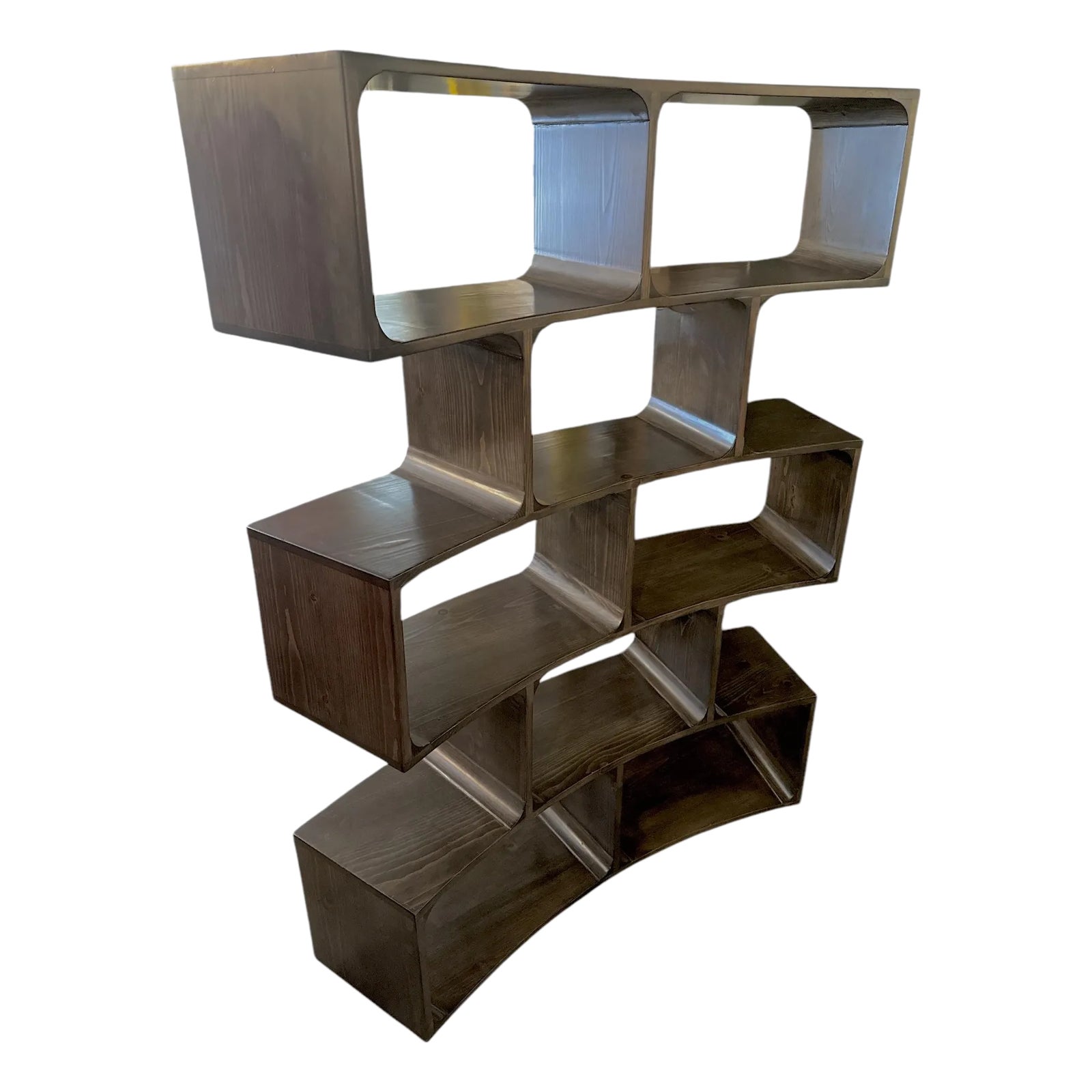 Post Modern Curved Bookcase Etagere | Chairish