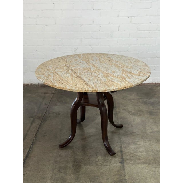 1980s Round Table With Sculpted Base | Chairish