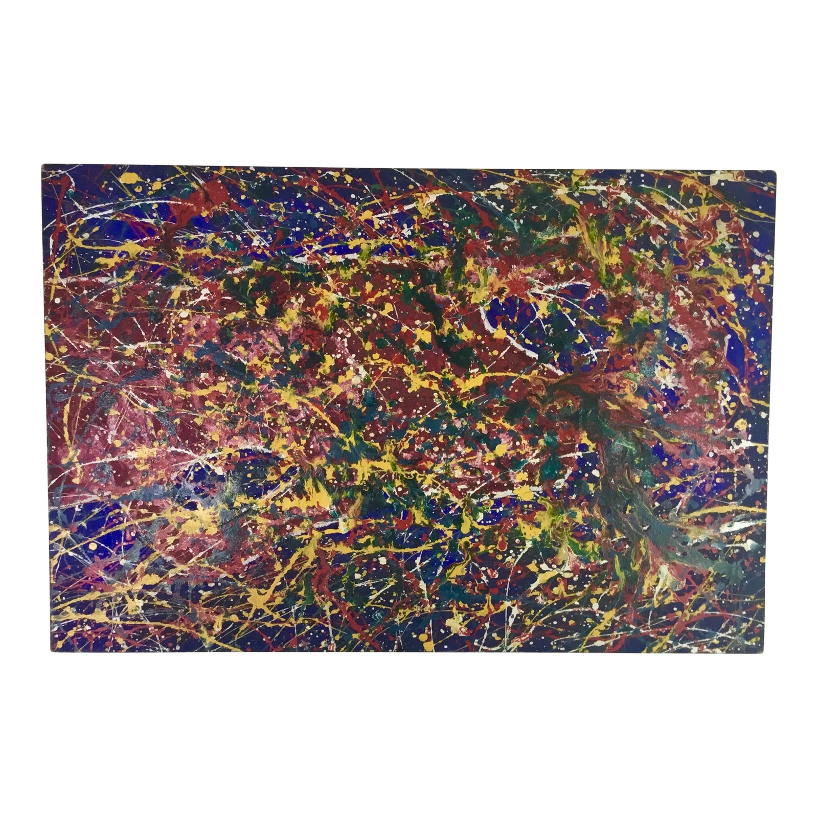 1940s Abstract Expressionist Oil Painting on Canvas | Chairish