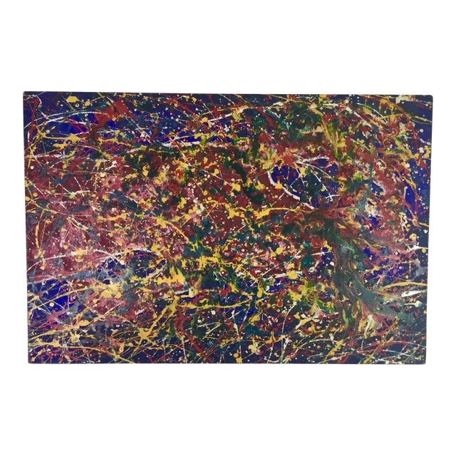 1940s Abstract Expressionist Oil Painting on Canvas | Chairish