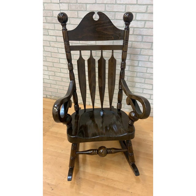 Late 20th Century Vintage Yugoslavian High Back Wood Rocking Chair ...