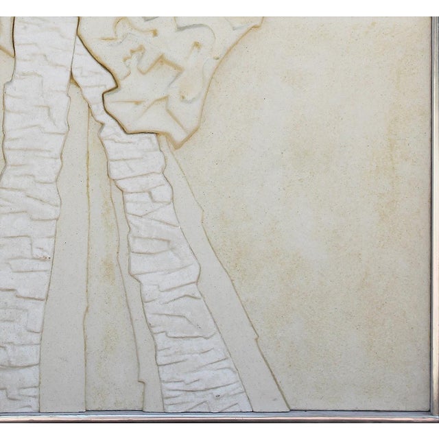 1968 "Polyurethane Relief #16" White Abstract Geometric Sculptural ...