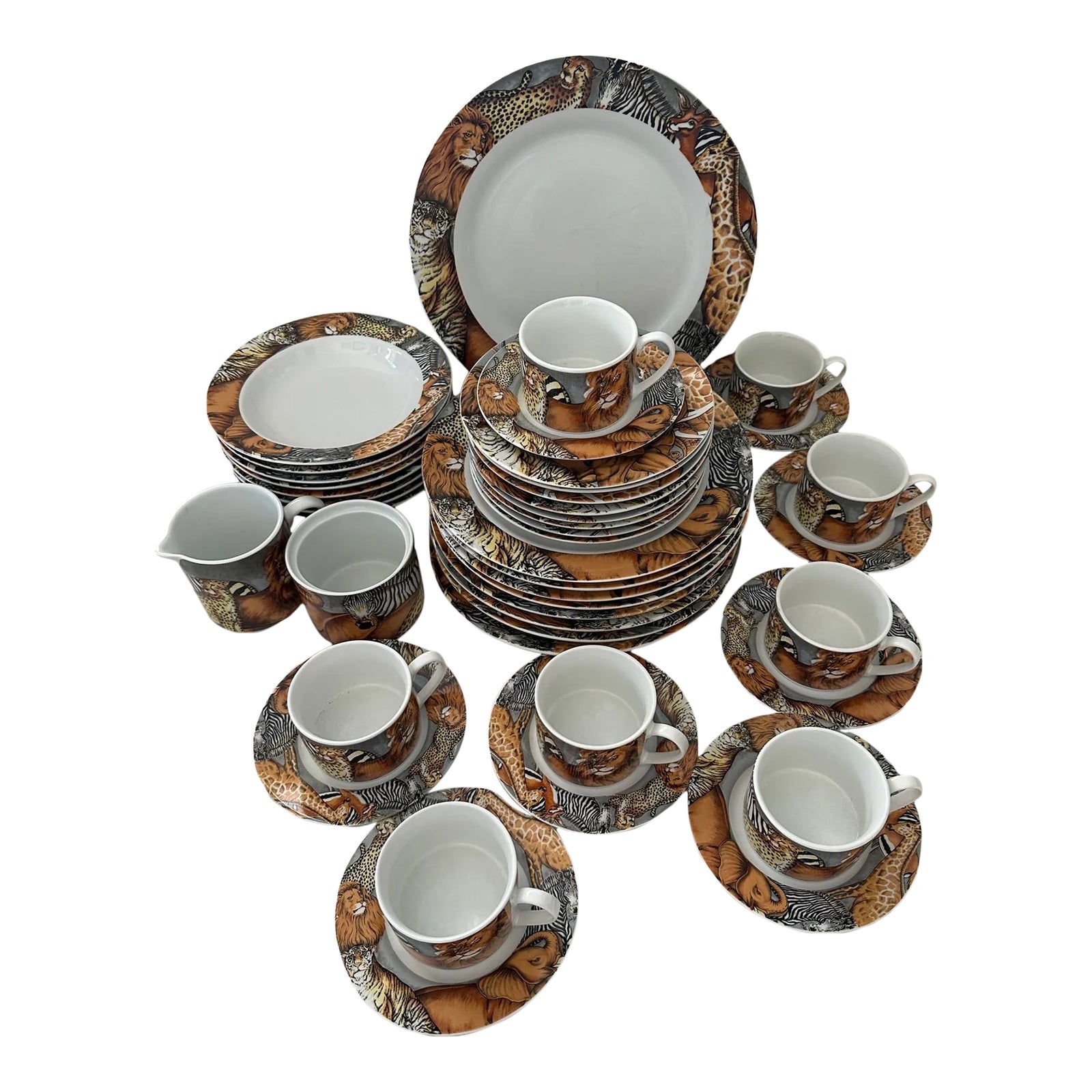 Safari Dinnerware Set- 43 Pieces | Chairish