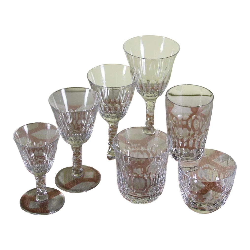1990s Exquisite 5 Pc Crystal Set Designed for Renwick & Clarke | Chairish