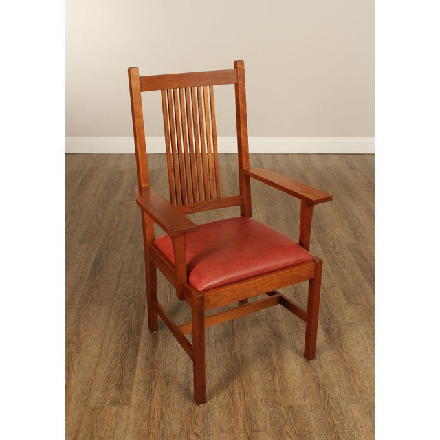 Stickley Mission Collection Set of Four Cherry Spindle Dining Chairs ...
