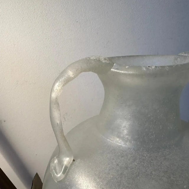 1960s Cenedese Attributable White Scavo Murano Glass Big Amphora Vase ...