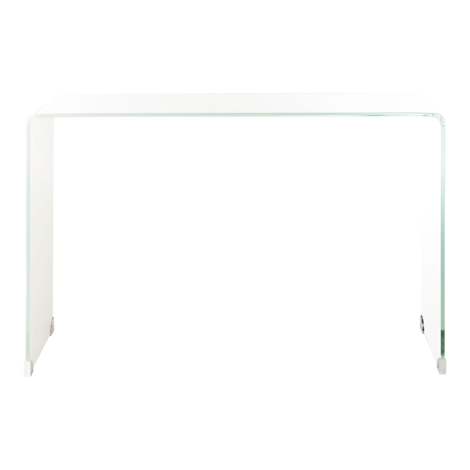 Ombre Glass Console Table in Clear & White | Chairish