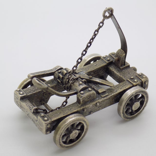 Vintage Italian Handmade Genuine Silver Large Rare Working Catapult ...