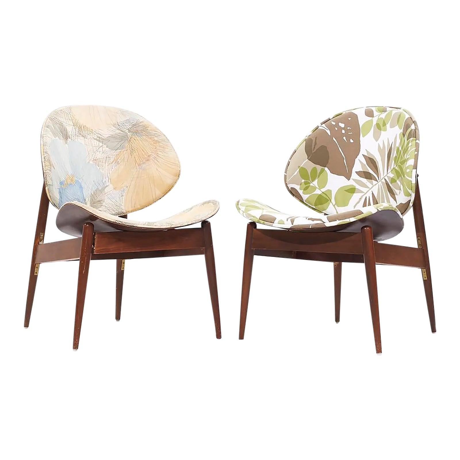 Seymour James Weiner for Kodawood Mid Century Clam Shell Chairs - Pair ...