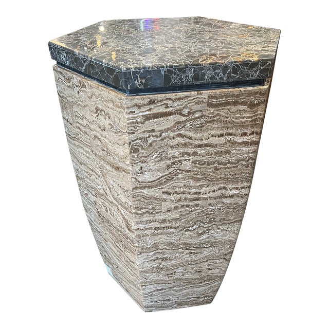 Hexagonal Stone Accent Table | Chairish