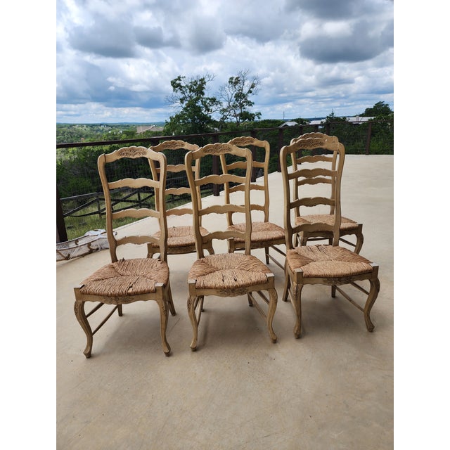 Set of Six French Country Style Dining Chairs | Chairish