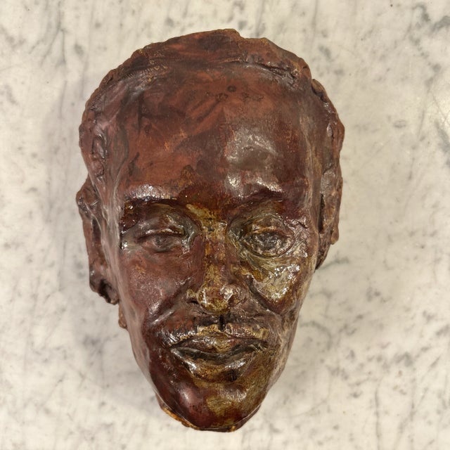 Raymond Wilson 1970s Clay Face Sculpture | Chairish