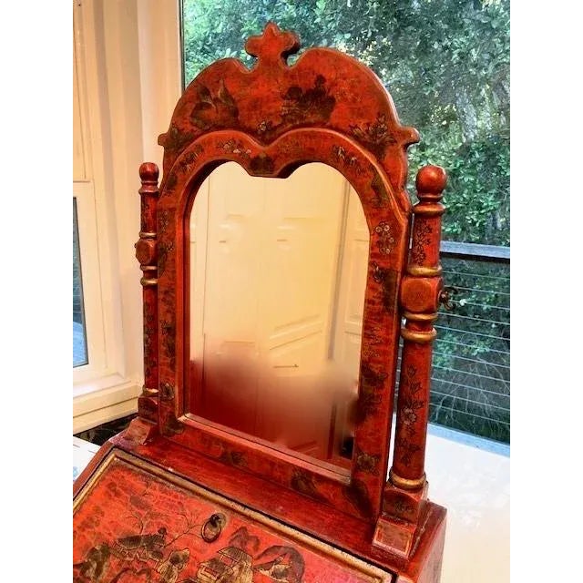 English Chinoiserie Table Mirror Slant Top Front | Chairish