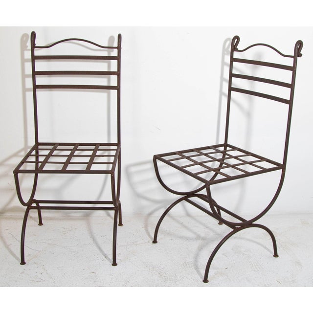 Outdoor Hand Forged Wrought-Iron Chairs French Provincial Style | Chairish