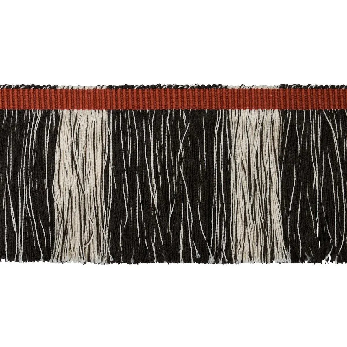 Schumacher x Stephanie Seal Brown Calcada Fringe Trim in Rust | Chairish