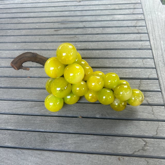 Italian Mid Century Huge Alabaster Chartreuse Grape Cluster | Chairish