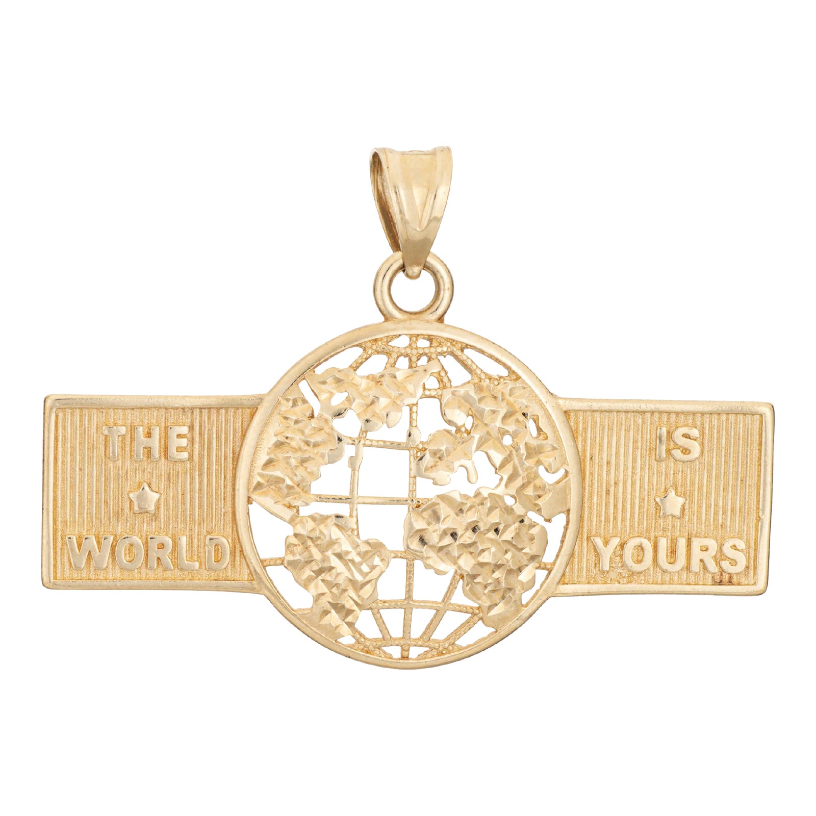 Vintage The World Is Yours Pendant10k Yellow Gold Charm | Chairish
