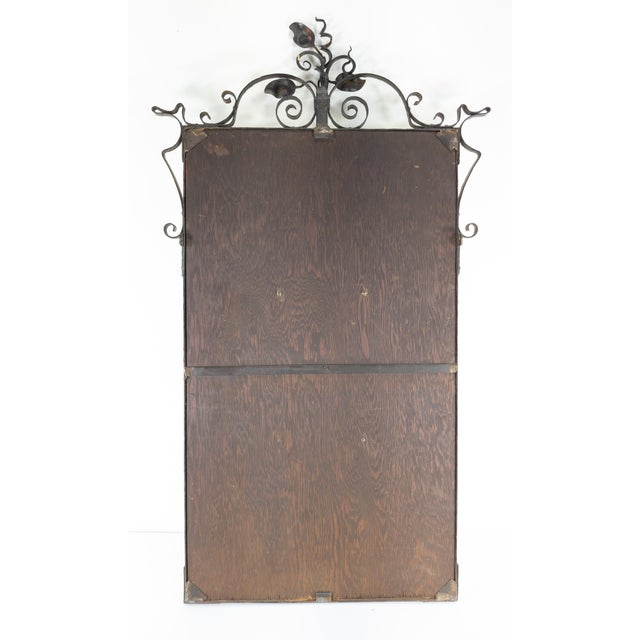 20th Century Blacksmith Hand Wrought Iron Wall Mirror | Chairish