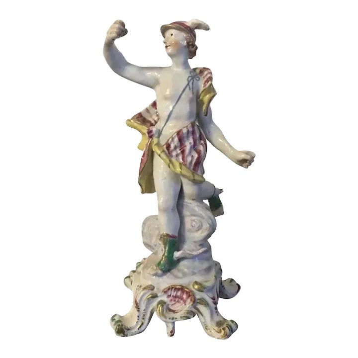 Antique 18th Century English Georgian Bow Porcelain Figure of Mercury ...
