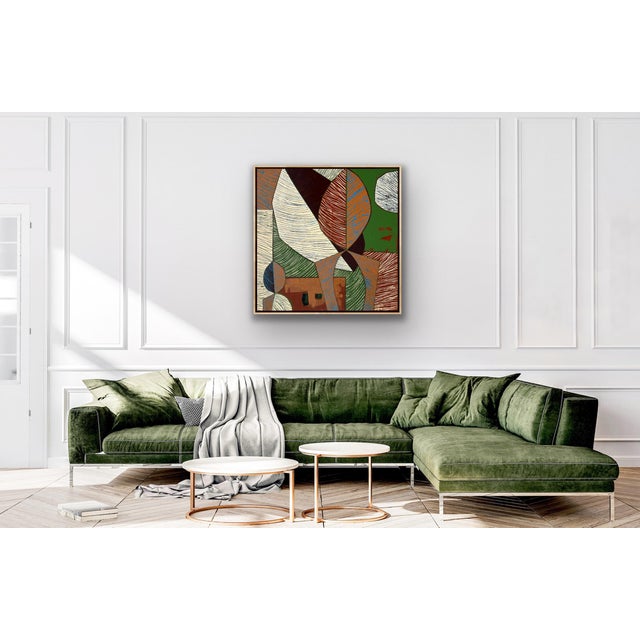 Side by Side Abstract Painting by Artist Pamela Harmon, Framed | Chairish