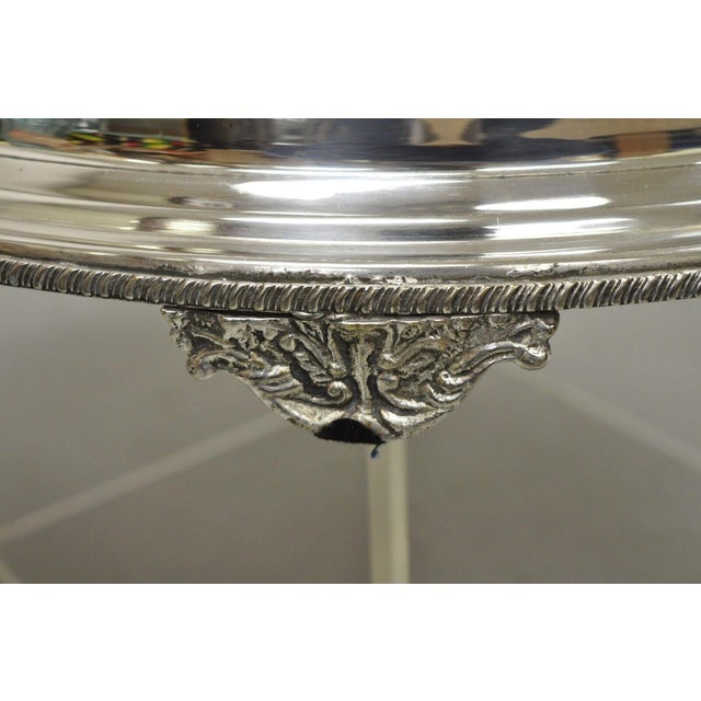 Vintage Large Silver Plate Regency Style Round Platform Platter ...