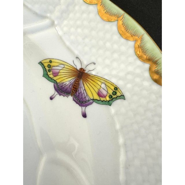 Herend Queen Victoria Green Large Oval Platter | Chairish