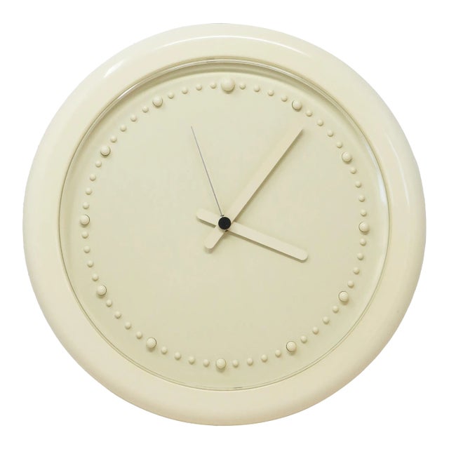 1980s Postmodern White Rexite Zero 980 Wall Clock | Chairish
