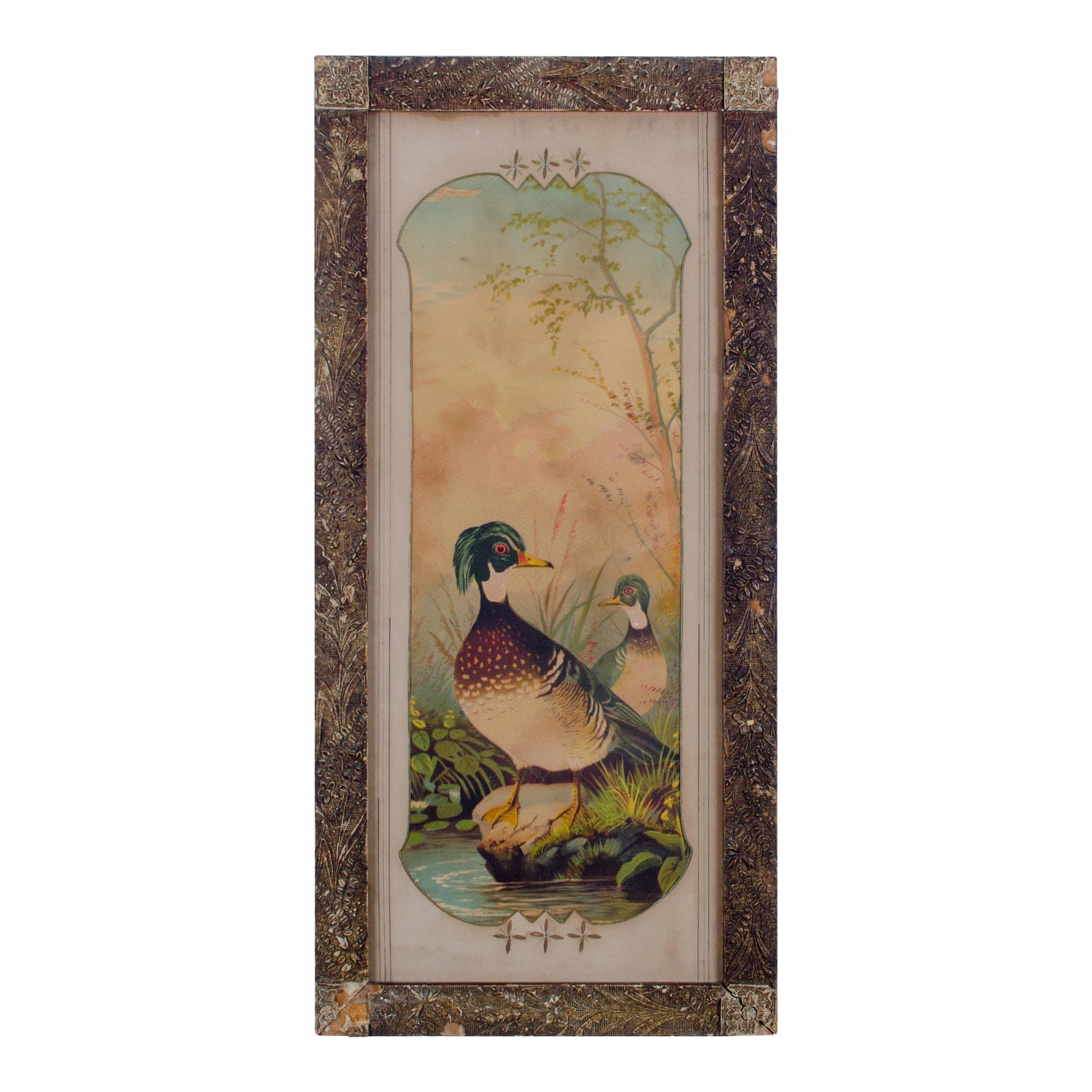 Early 20th Century Victorian Duck Chromolithograph Print | Chairish
