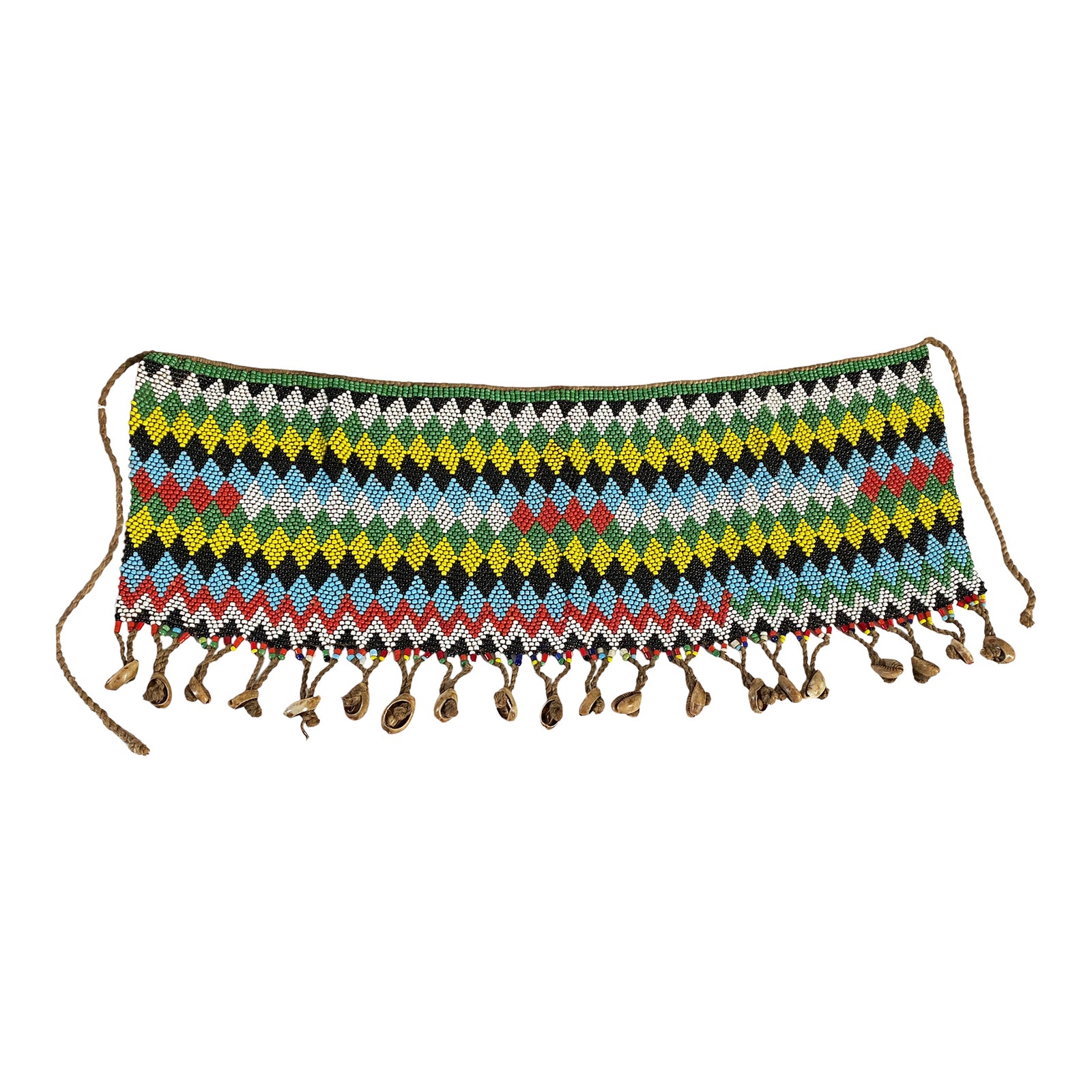 Ceremonial Skirt Kirdi Beaded Cache Sex Pikuran Cameroon 19" W | Chairish