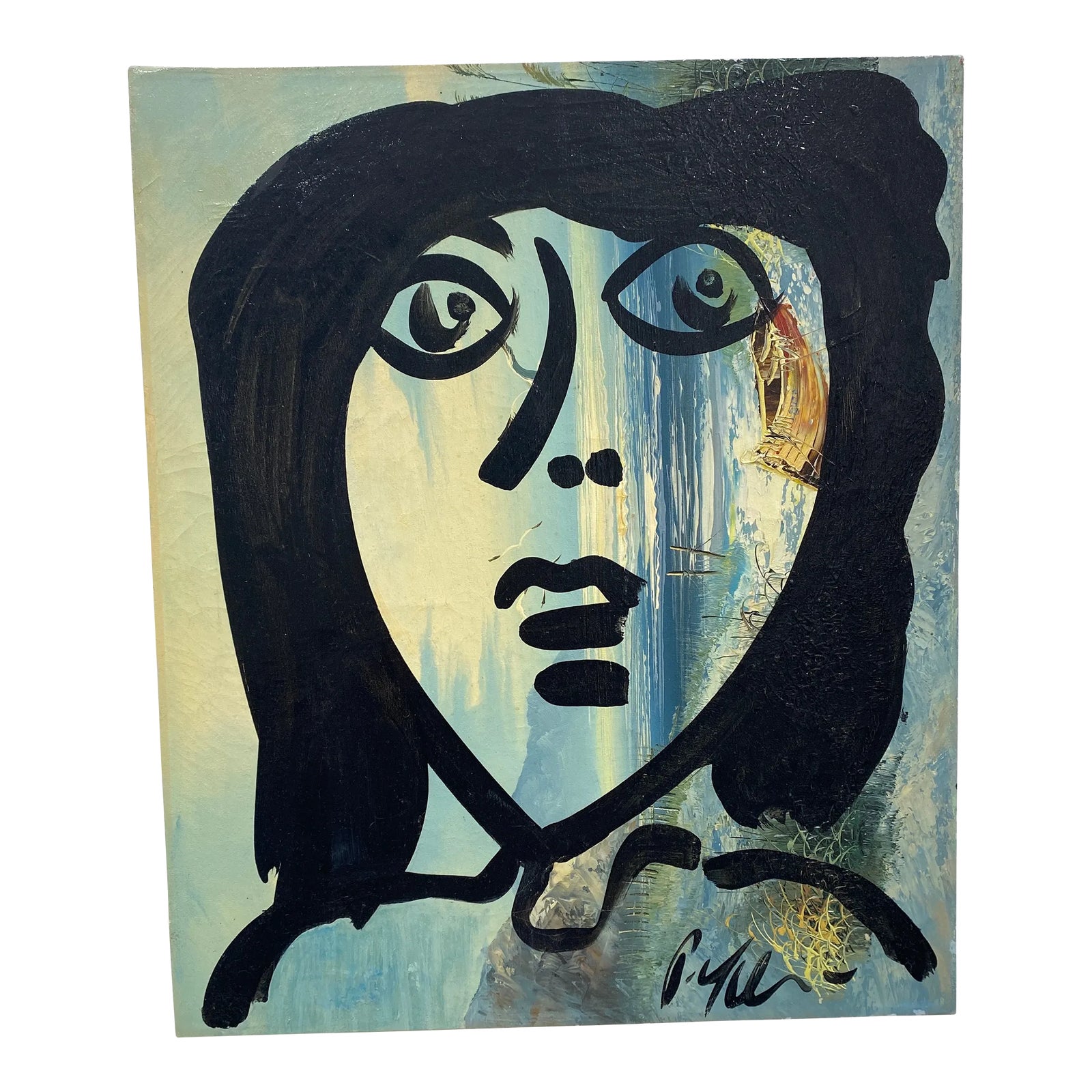 Abstract Peter Keil Original Oil Canvas Framed Painting | Chairish