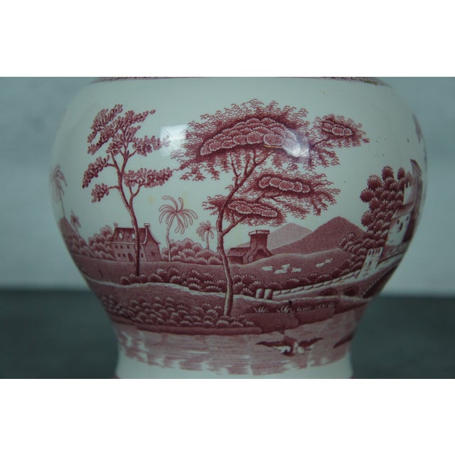 Vintage Spode Chinoiserie Pink Tower Temple Mantel Urn Lidded Ginger ...