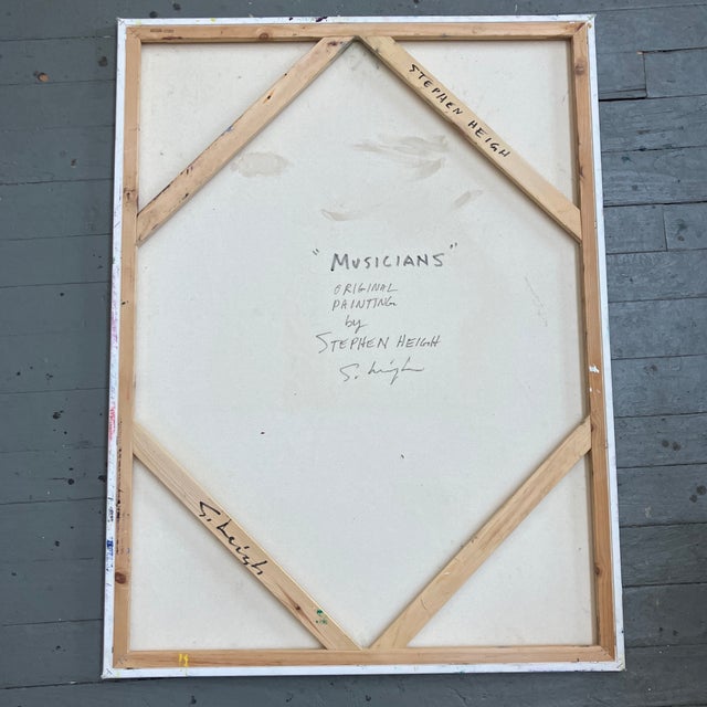 Contemporary Original Stephen Heigh Abstract Oil Painting “Musicians ...