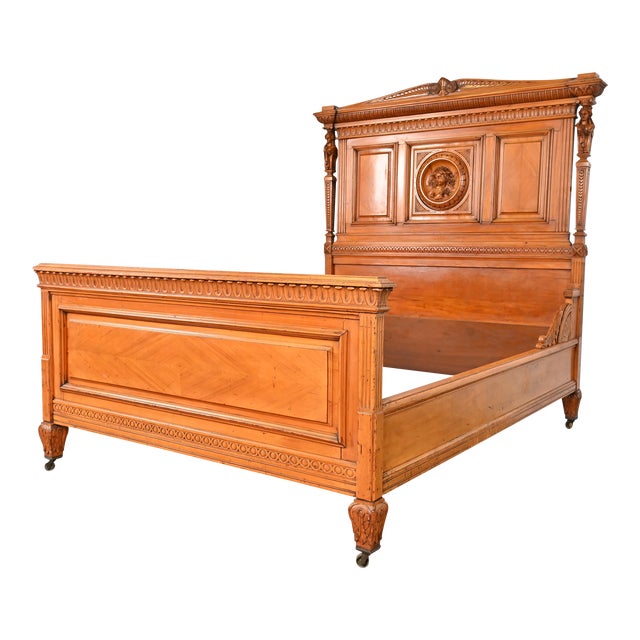 1890s Antique Victorian Attributed to Horner Carved Walnut Full Size ...