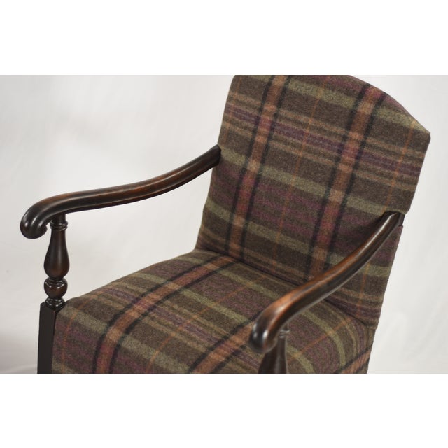 New Ralph Lauren Wool and Leather on Pair of Vintage Armchair & Rocking ...