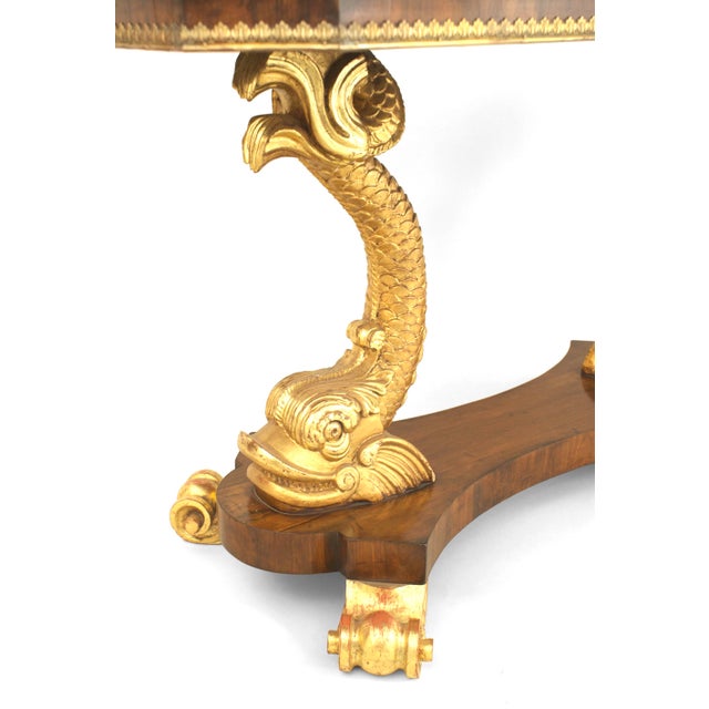 English Regency Style Rosewood Dolphin Center Table | Chairish